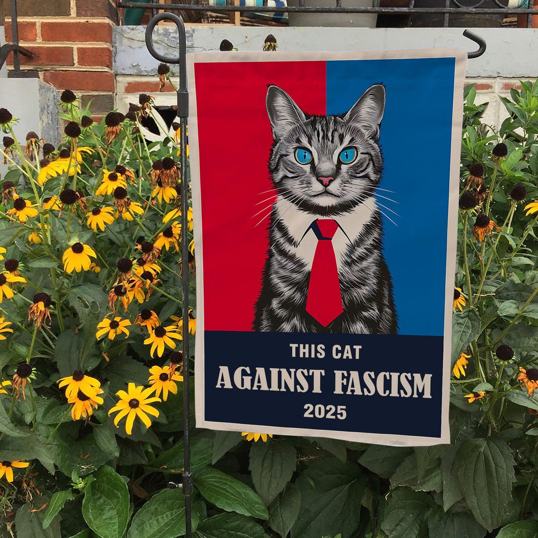 This Cat Against Fascism 2025 Garden Flag, Democrat Gift for Spring ...