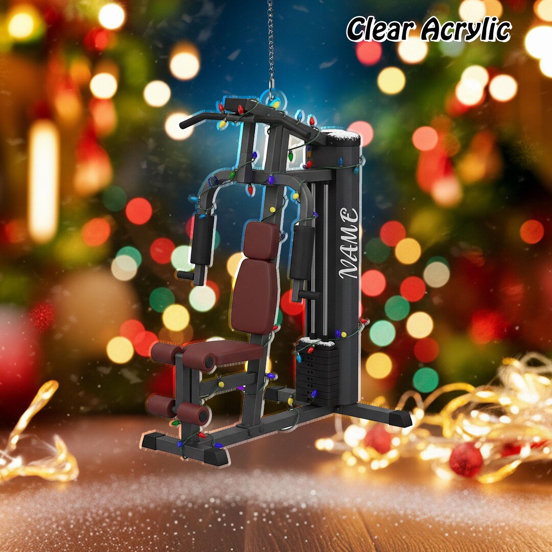 Personalized Gym Machine Ornament, Custom Fitness Gift, Weight Lifter ...