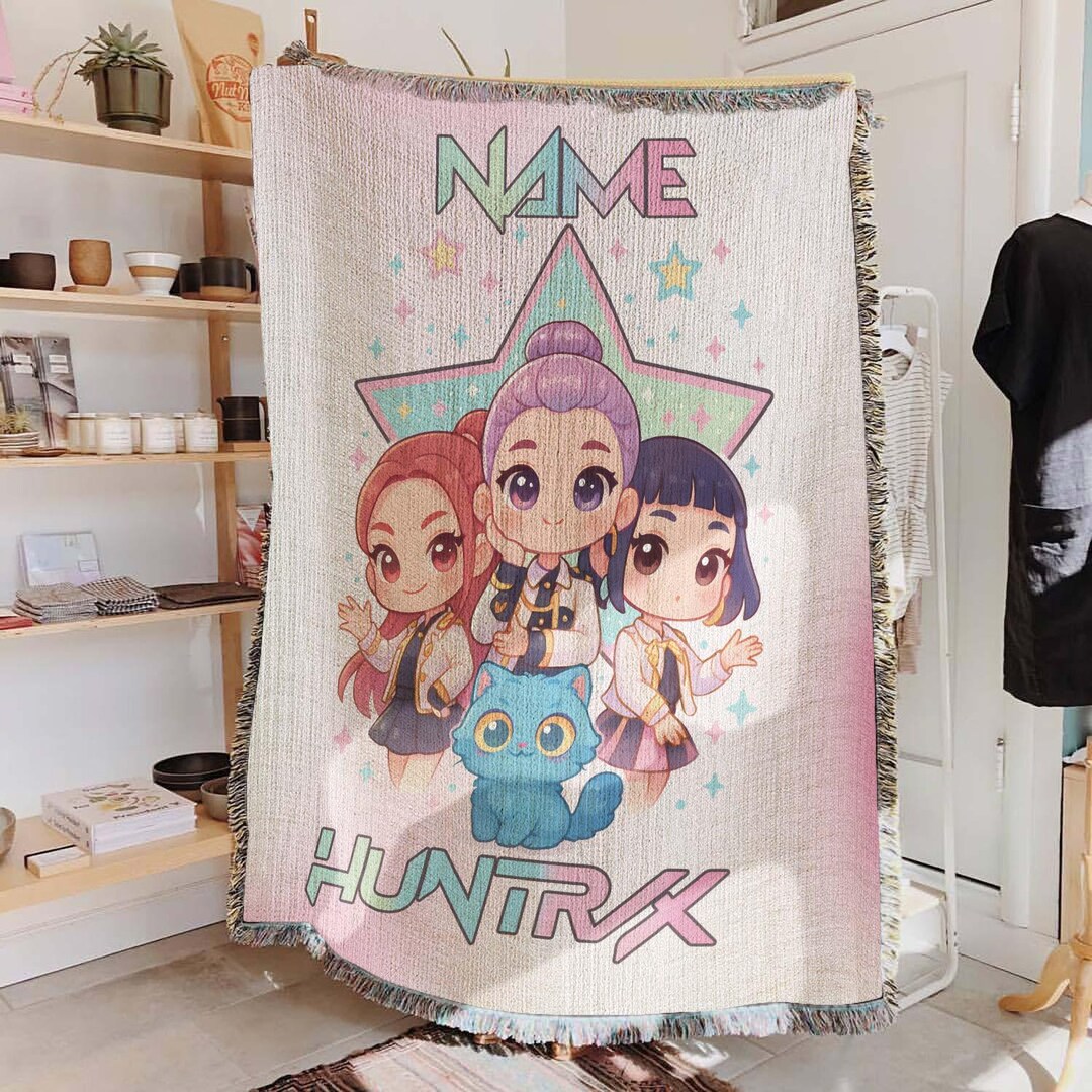 Personalized Kpop Chibi Blanket, Fictional Group Star Blanket, Rumi ...