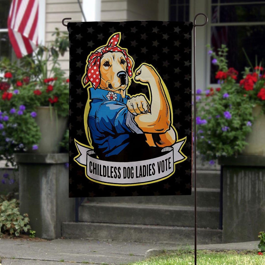 Childless Dog Ladies Vote Rosie the Riveter Flag, Childless Dog Lady ...