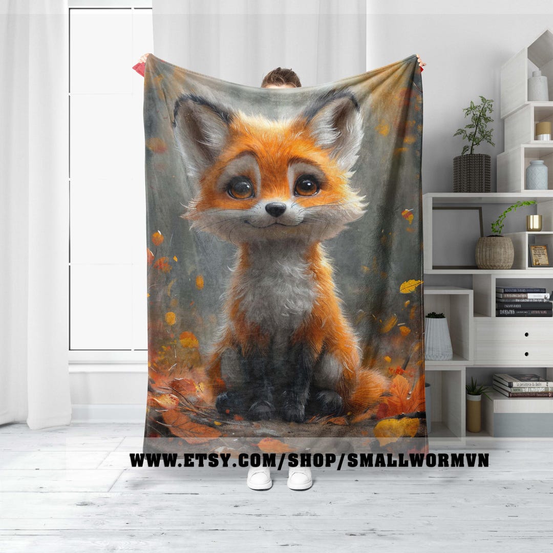 Fox Hideout Quilt, Cozy Harvest Throw Blanket, Autumn Chill Fleece ...