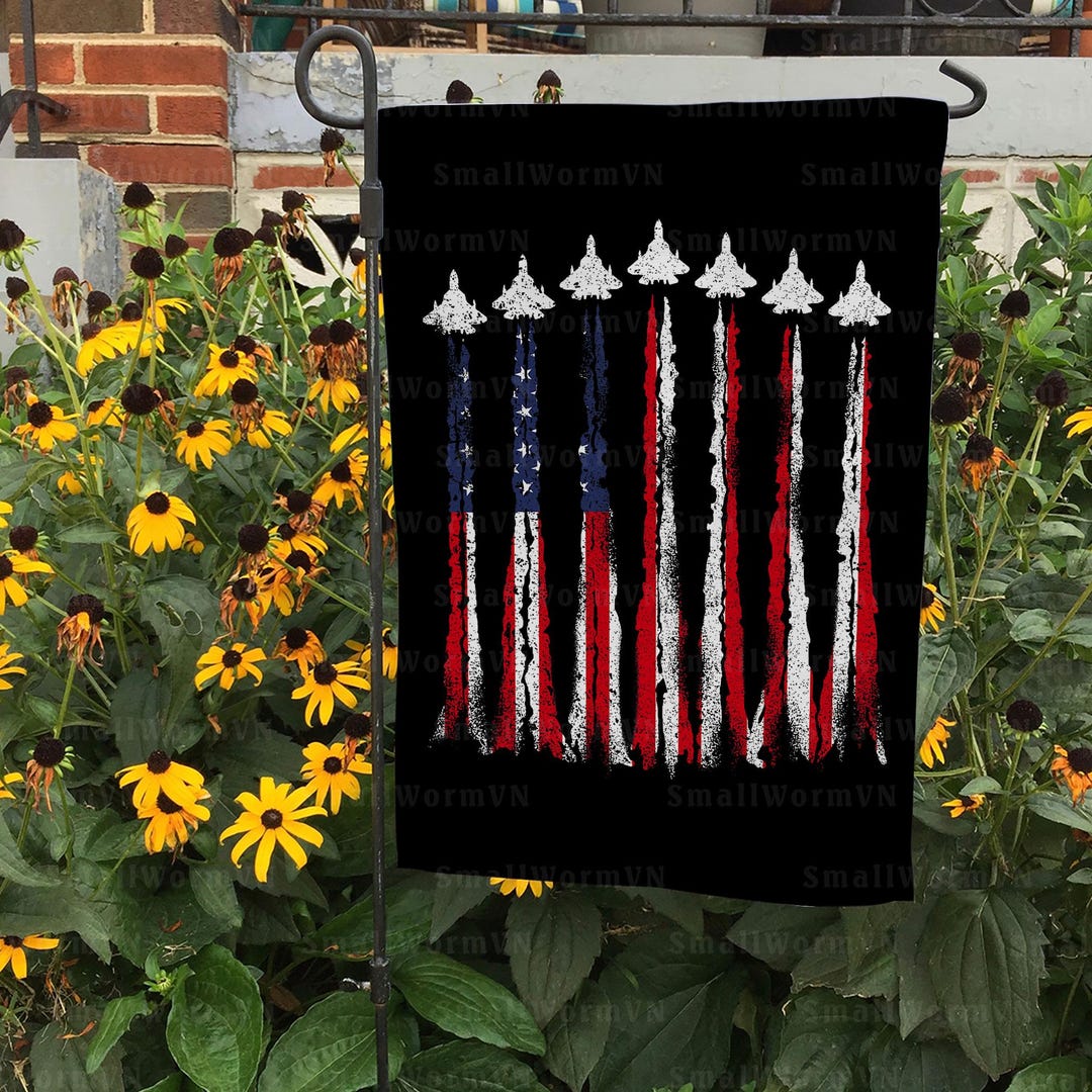 Fighter Jet Airplane Usa Flag, Decorative Rustic Flag, American ...