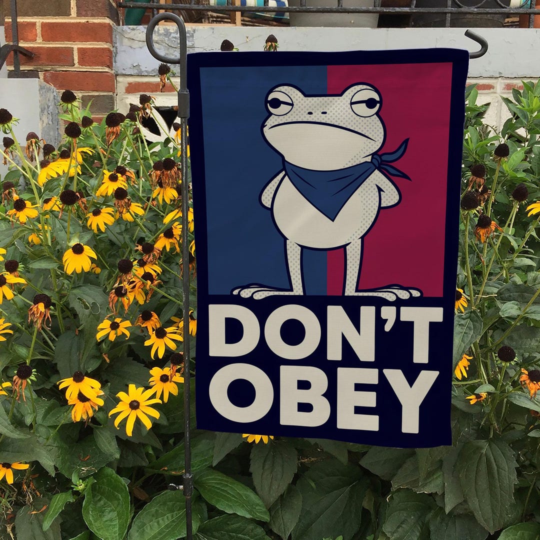 Don't Obey Portland Frog Die Flag, Anti Fascism Garden Flag ...