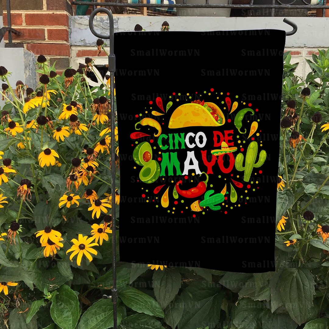 Fiesta Cinco De Mayo Mexican Flag, Patio Mexican Flag, Farmhouse Party ...
