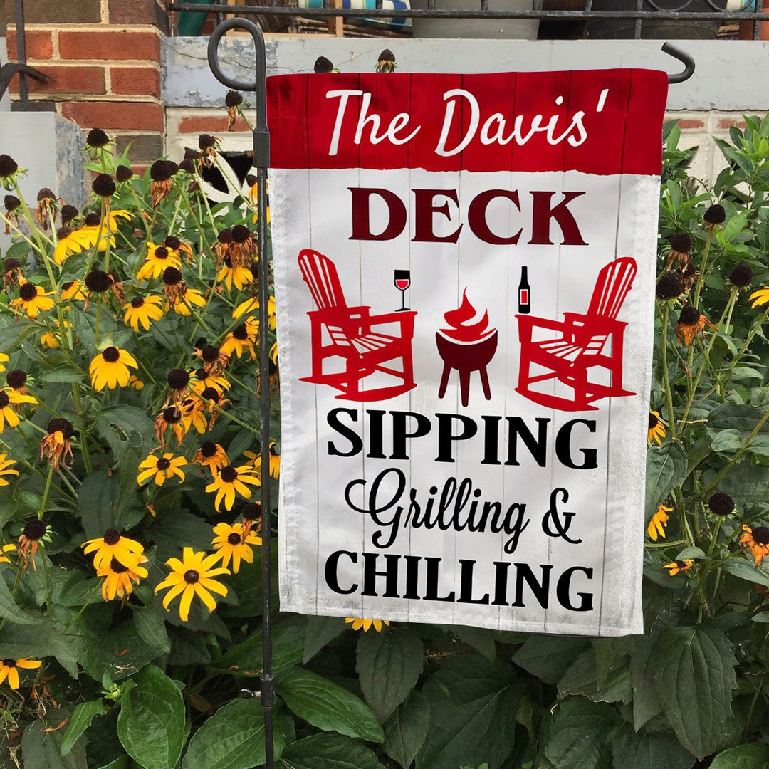 Personalized Backyard Party Flag, Custom Backyard Bar and Grill Flag ...