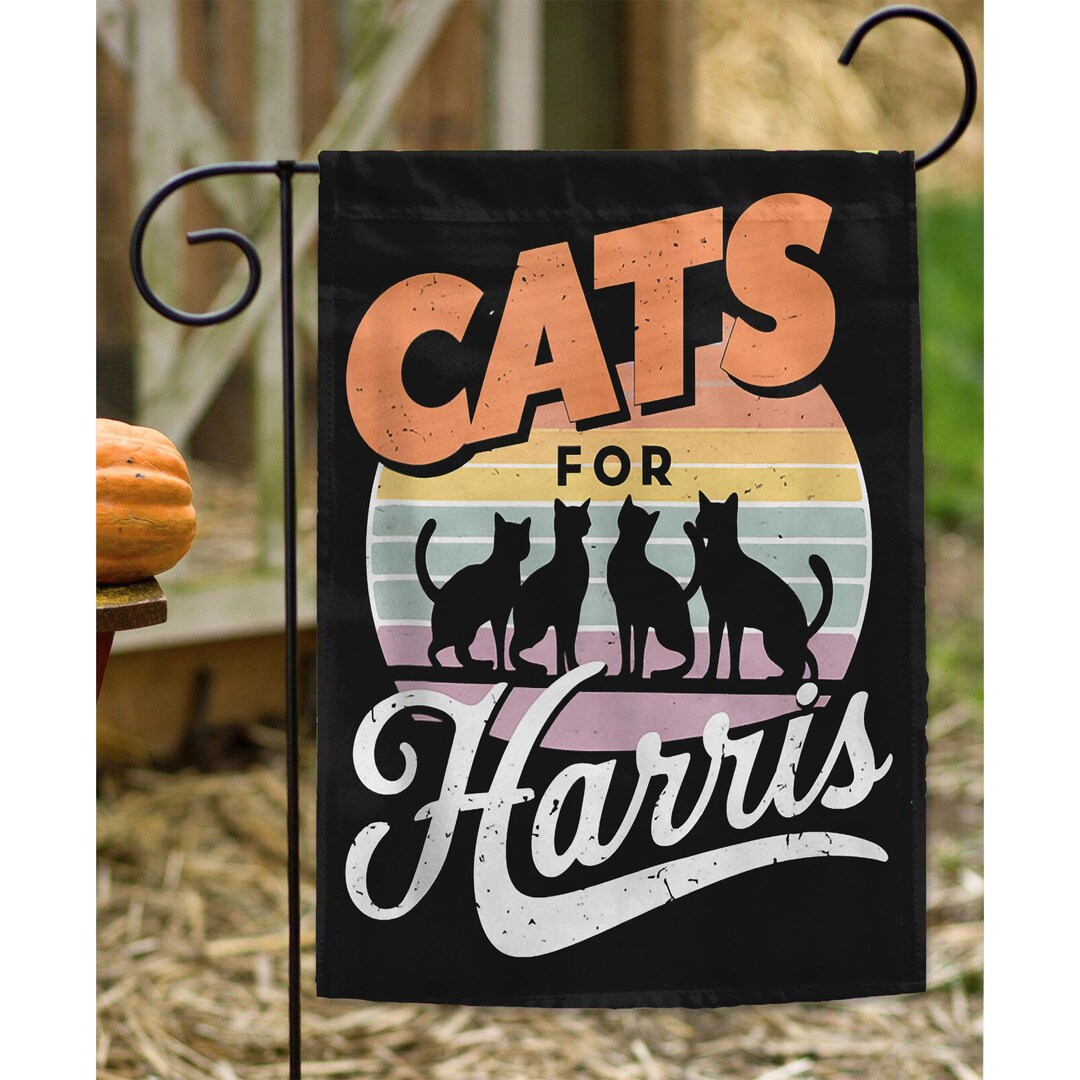 Funny Cats for Harris Flag, Political Yard Art, Kamala Garden Flag, Tim ...