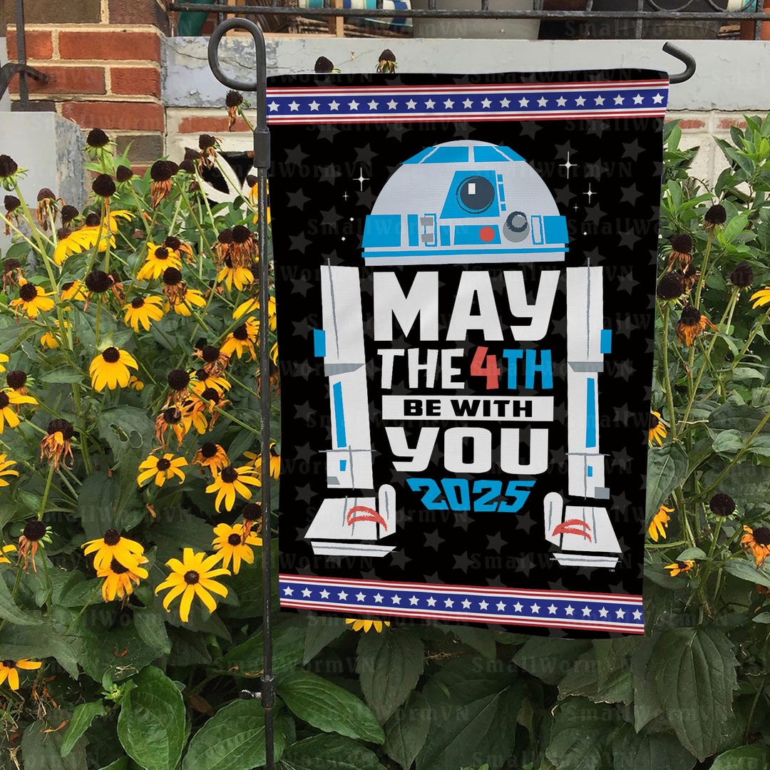 Star Wars R2 D2 May the 4th Be With You Flag, 2025 Star Wars Day Flag ...