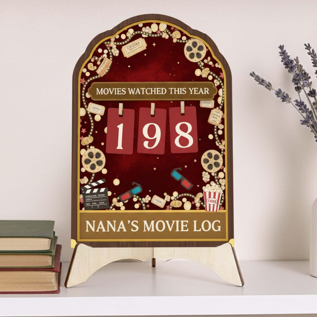 Personalized Film Watcher Tracker Sign, Movies Seen This Year Counter ...