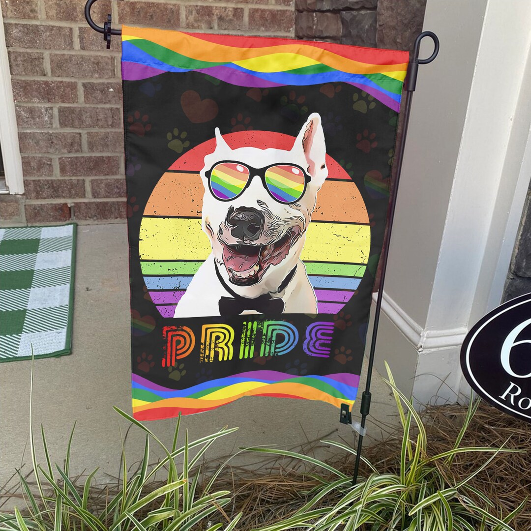 Bull Terrier Dog Pride Flag, LGBT Gay Lesbian Pride Flag, Rainbow ...