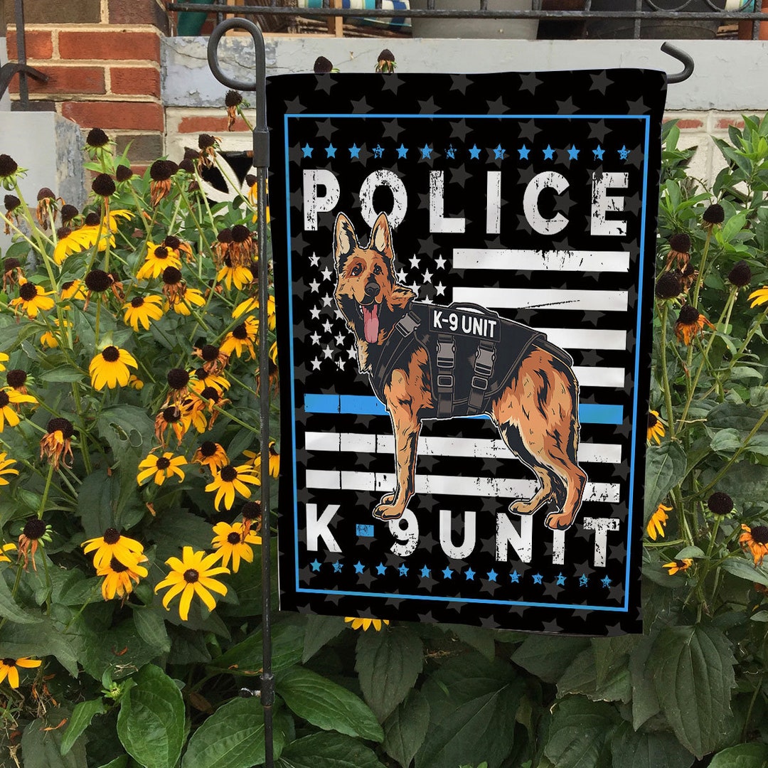 K9 Police Officer American Flag, Thin Blue Line, K-9 Unit Gift, Back ...