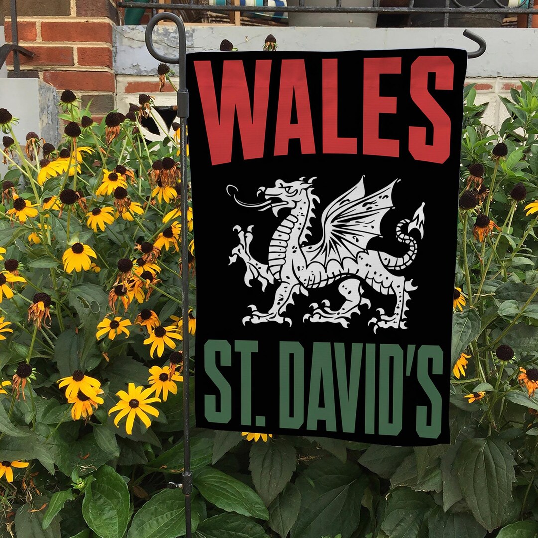 Wales St David's Day Gold Flag, Welsh Golden Dragon Garden Decor, Cymru ...