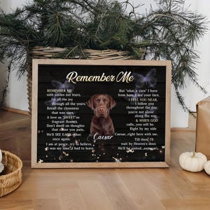 Remember Me Pet Memorial Canvas, Personalized Memorial Canvas Prints ...