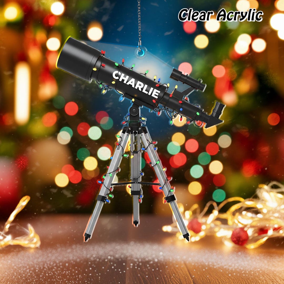 Custom Telescope Ornament, Personalized Scientist Gift, Astronomy ...