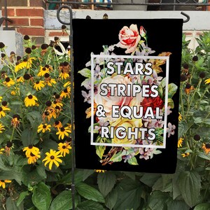 Stars Stripes and Equal Rights Flag, Happy 4th of July Garden Flag ...