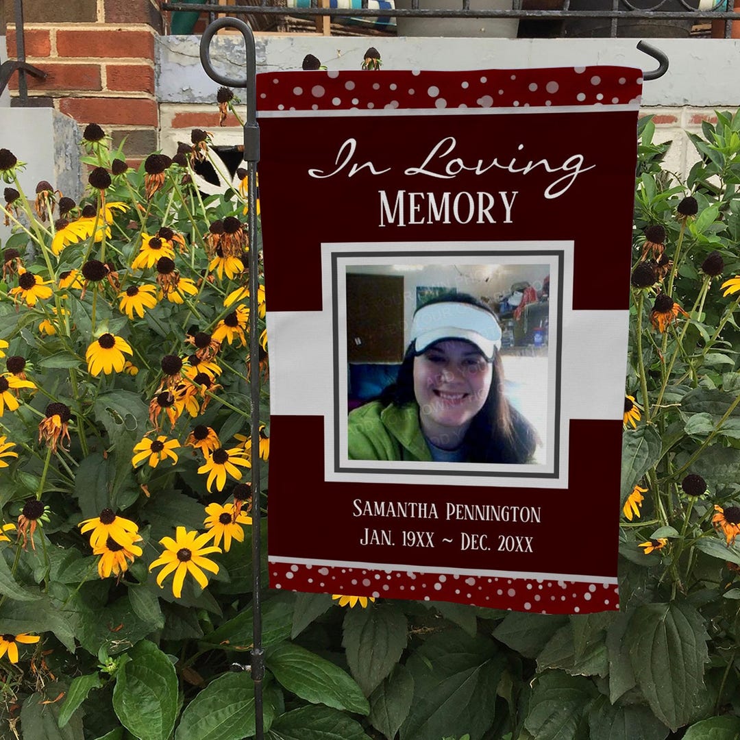 In Loving Memory Flag, Custom Grave Flag, Memory Flag for Cemetery, Funeral Garden Flag, Loss of ...