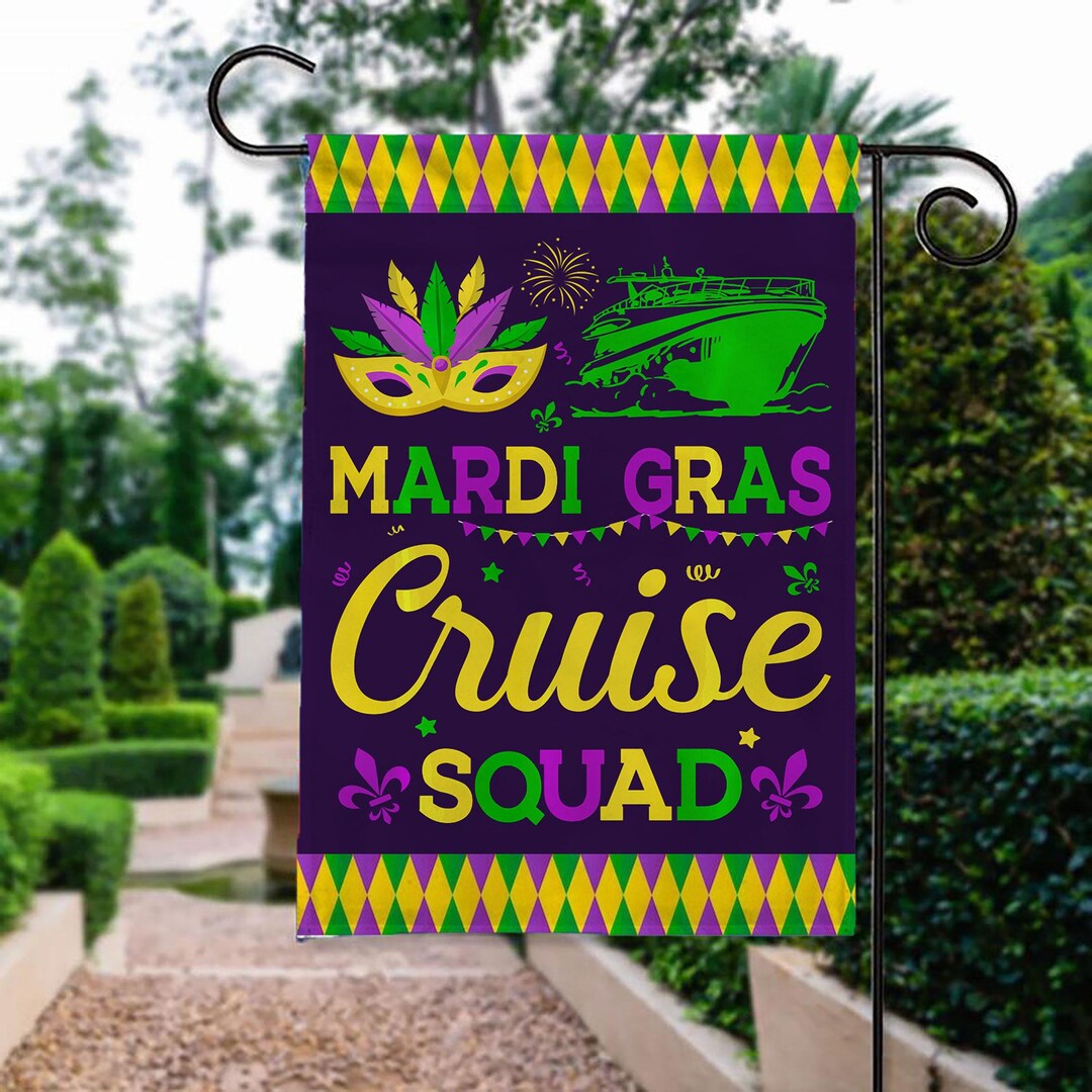 Mardi Gras Cruise Squad Flag, Cruising Crew Mask Cruise Party Flag ...