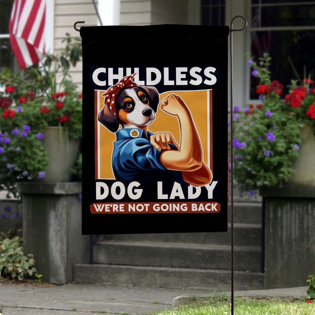 Childless Dog Mom 2024 Kamala Harris Dog Lovers Dog Lady Flag ...