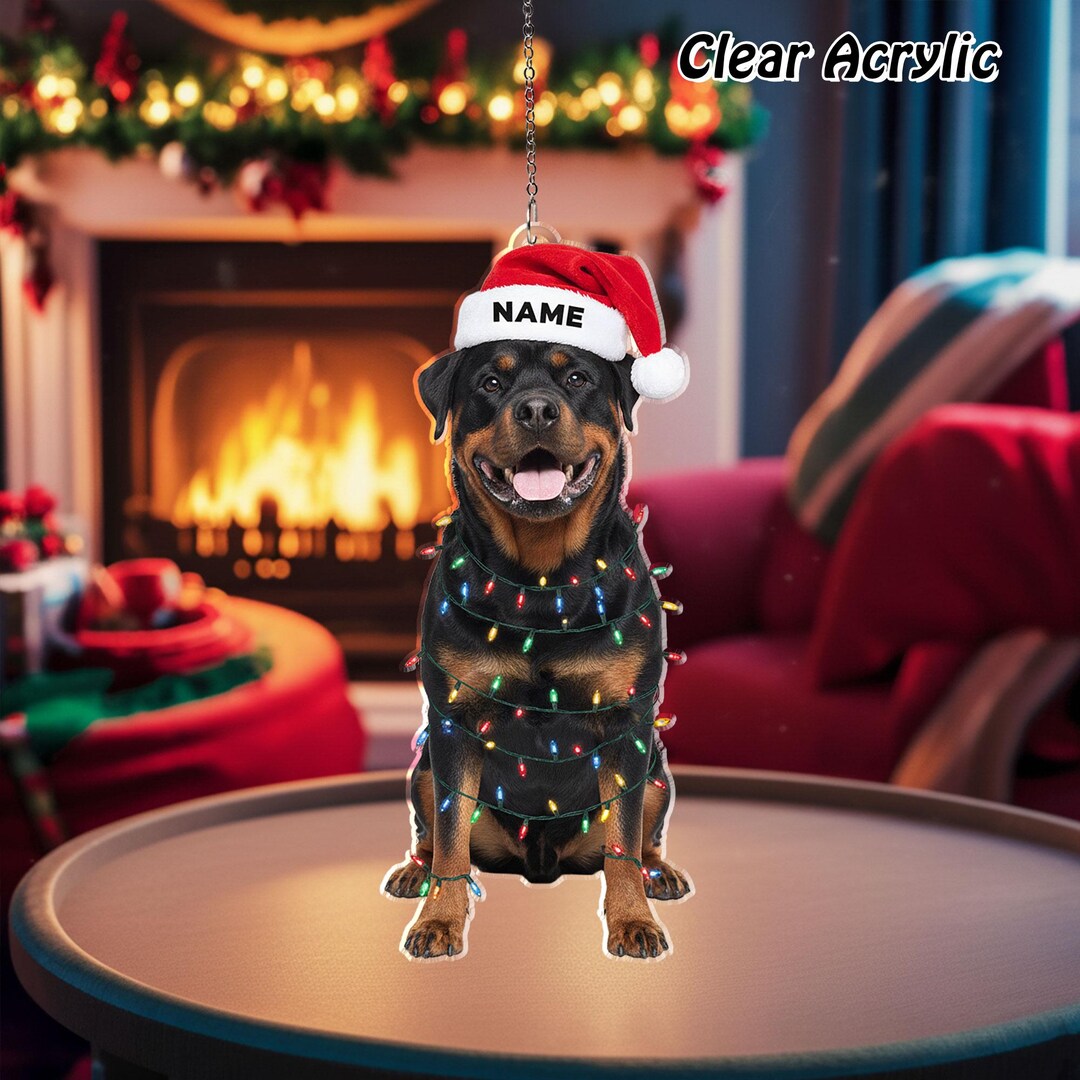 Personalized Rottweiler Dog Christmas Ornament, Pet Ornament for Pet ...