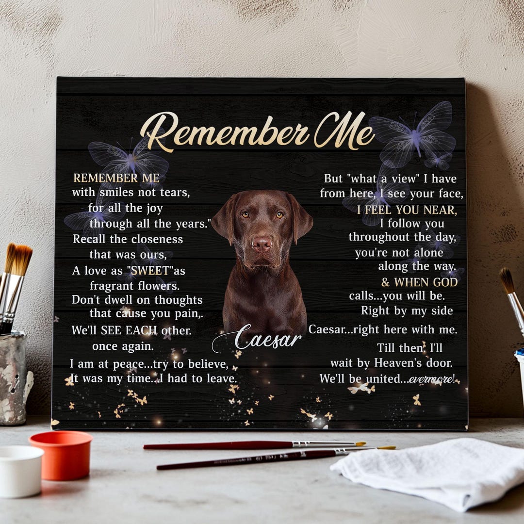 Remember Me Pet Memorial Canvas, Personalized Memorial Canvas Prints ...