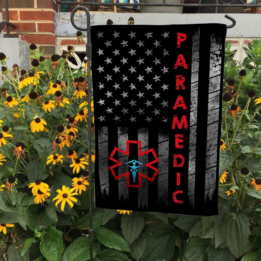 EMT EMS Flag, Paramedic American Flag, 4th of July Garden Flag, First ...
