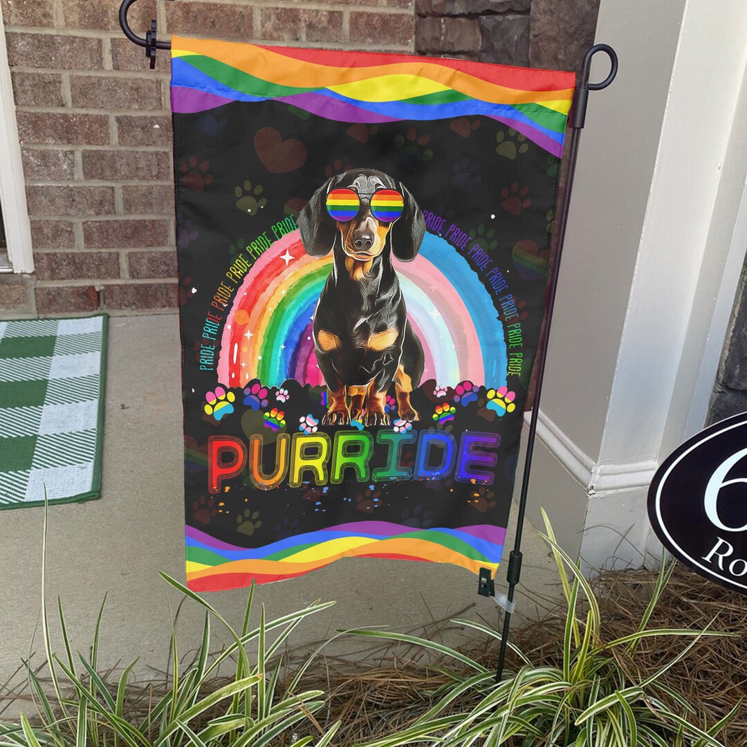 Purride Dachshund Dog Flag, LGBT Gay Lesbian Pride Flag, Rainbow ...