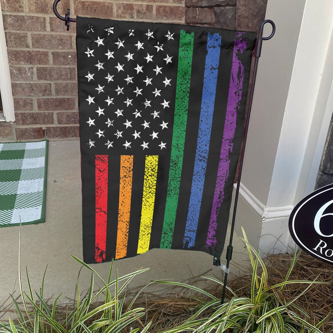 American Rainbow Flag, LGBT Pride Garden Flag, Progress Pride Flag ...