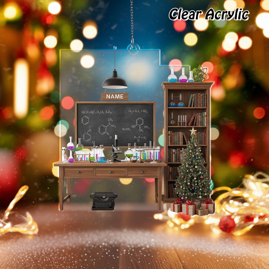 Custom Science Lab Ornament, Personalized Teacher Christmas Gift ...