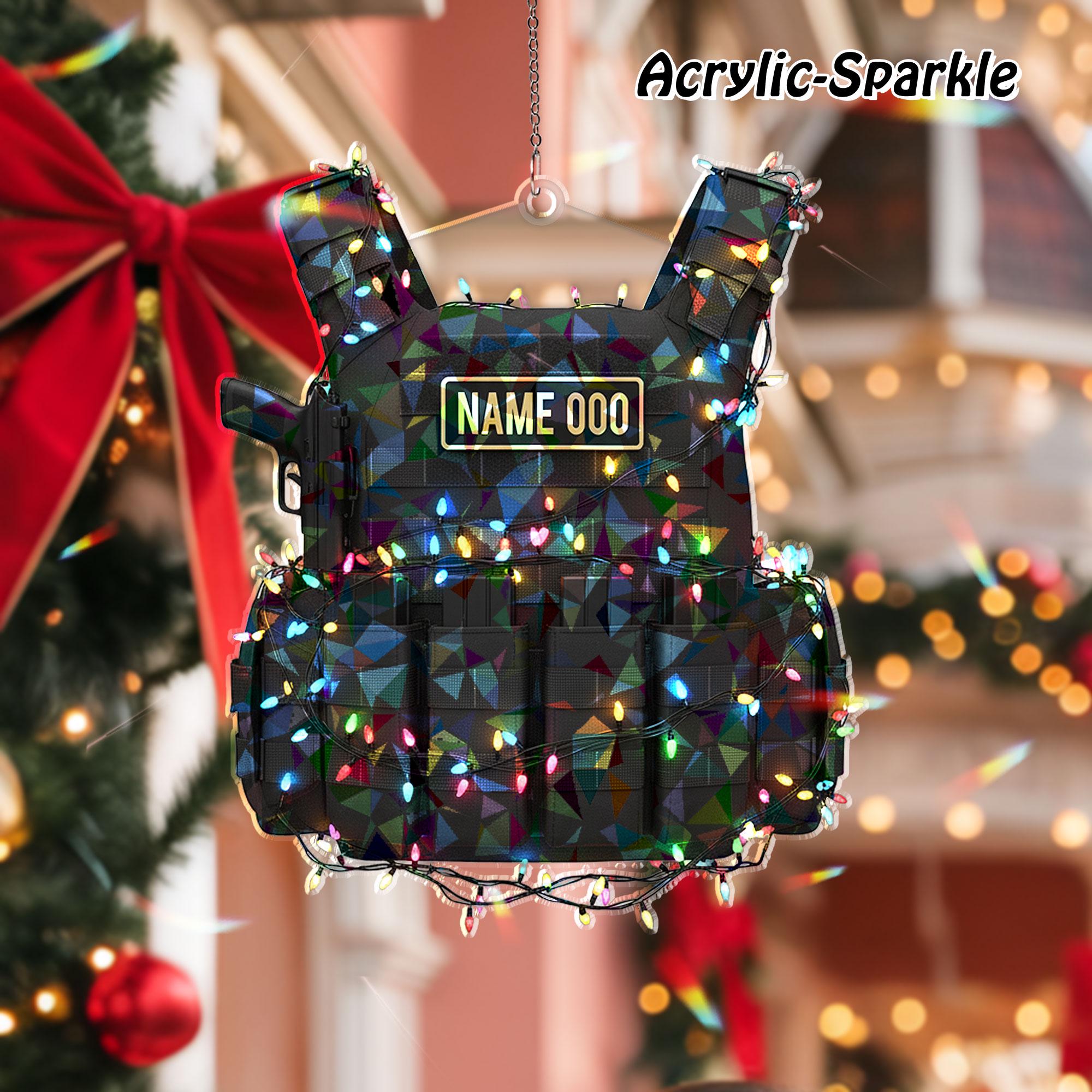 Personalized Tactical Vest With Lights Ornament, Custom Military Gift ...