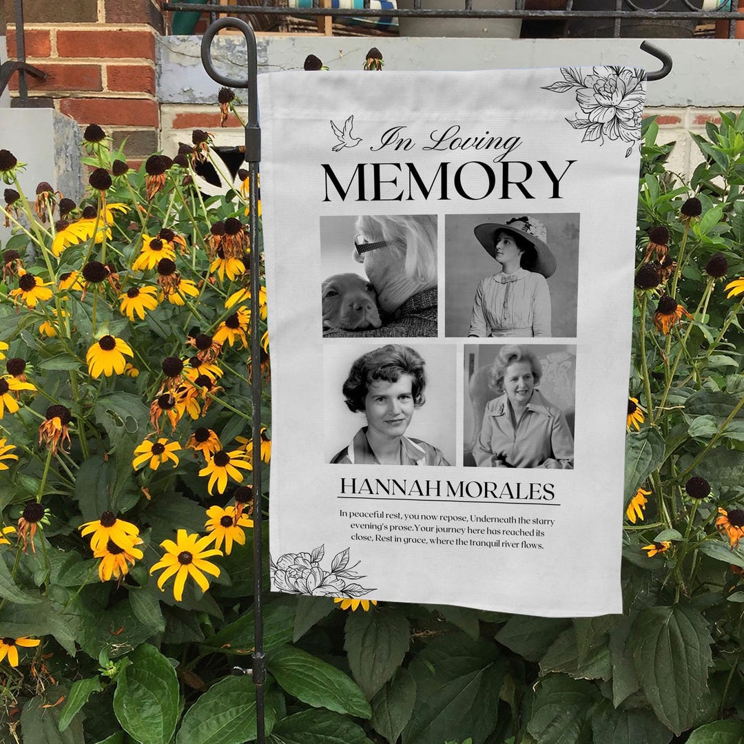 In Loving Memory Flag, Custom Photo Memorial Flag, Loss of Loved One Flag, Memorial Flag for ...