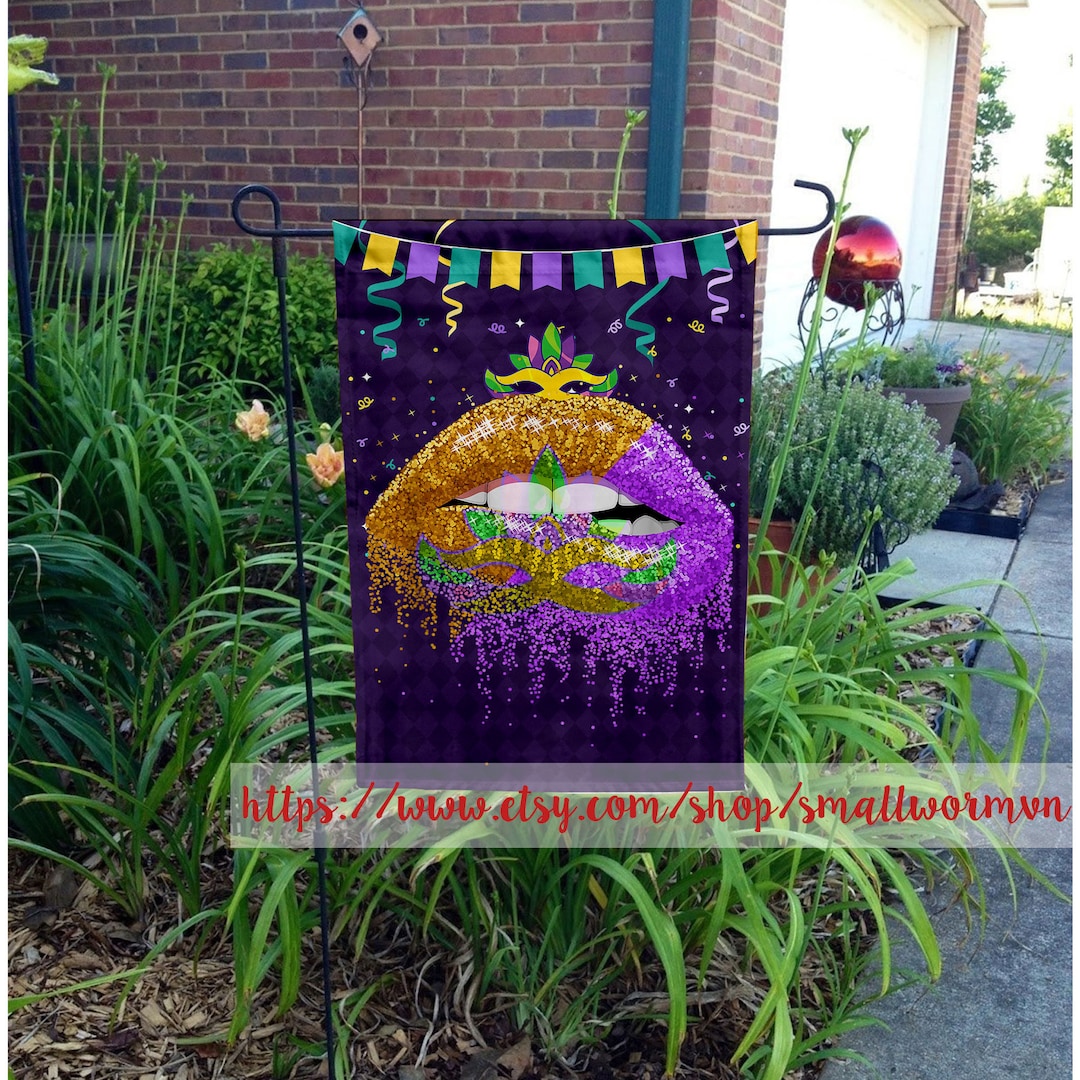 Mardi Gras Lips Flag, Carnival Party Costume Masquerade Lips Women Gift ...