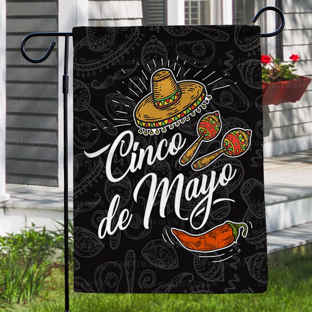 Cinco De Mayo Flag, Maracas Pepper Holiday Decor, Patio Mexican House ...