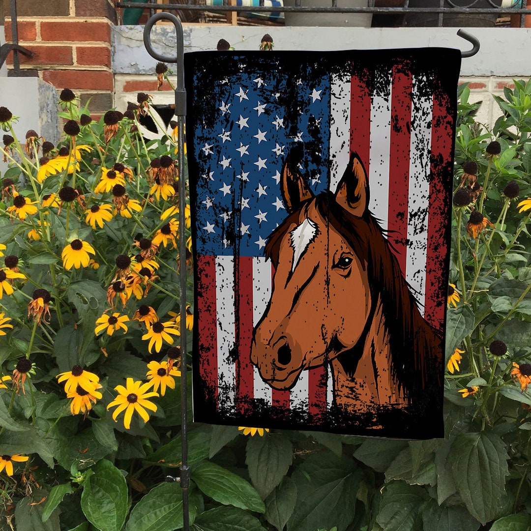 Horse American Flag, Patriotic Horseback Riding Farm Gift, Derby Party ...