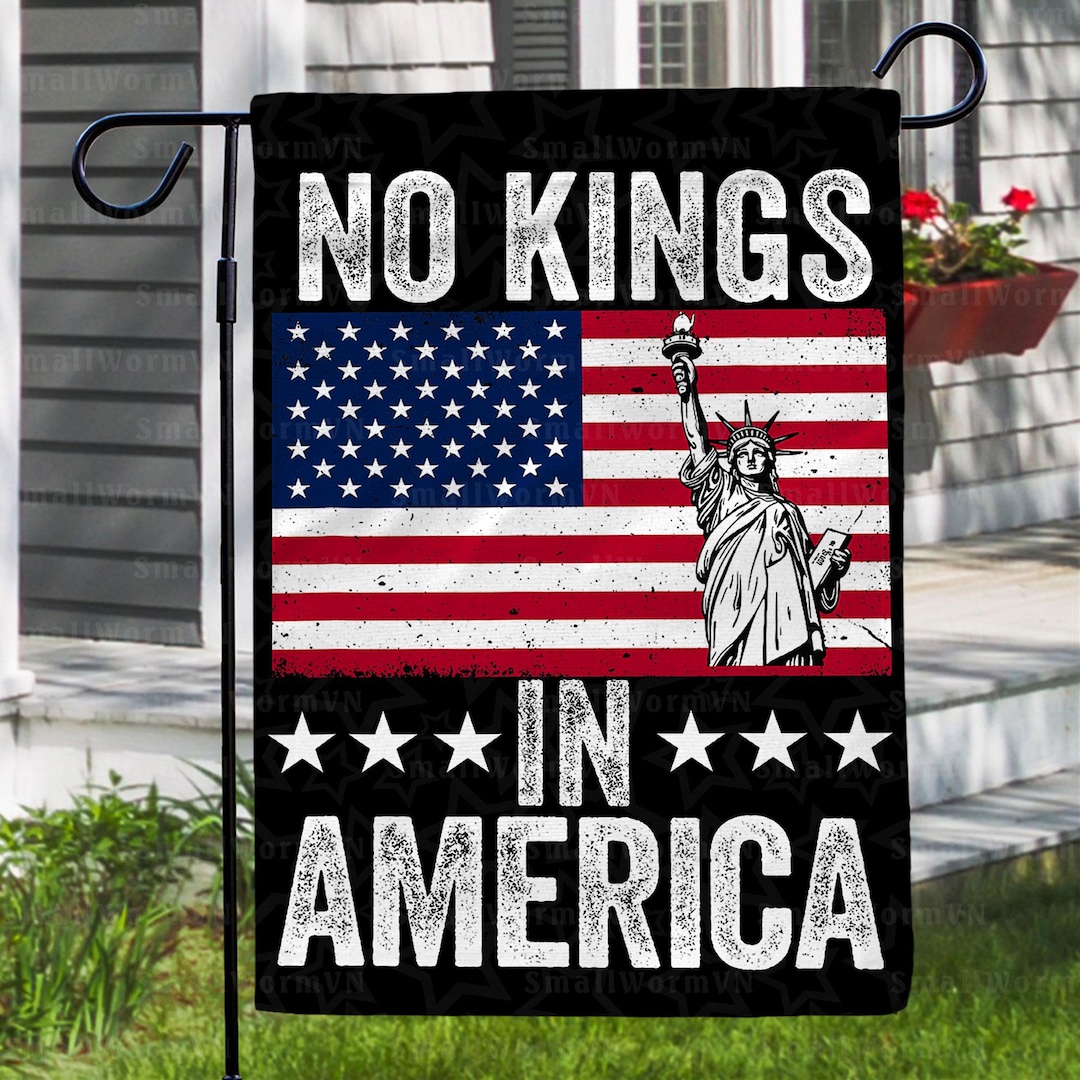 No Kings in America Protest Save Democracy Flag, Liberal Porch Sign ...