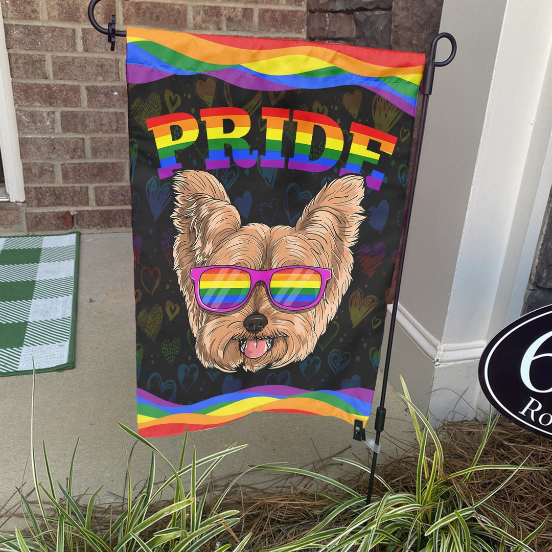 LGBT Yorkshire Terrier Yorkie Dog Flag, Gay Pride Rainbow LGBTQ, Dog ...