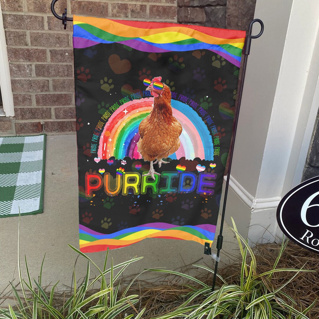 Purride Chicken Dog Flag, LGBT Gay Lesbian Pride Flag, Rainbow ...