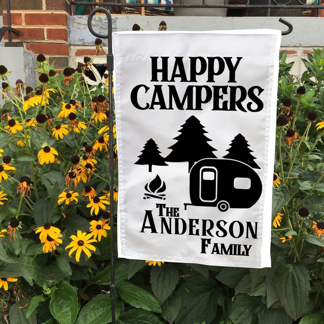 Custom Camping Flag, Happy Campers Flag, Camping Gift, Camp Flag ...