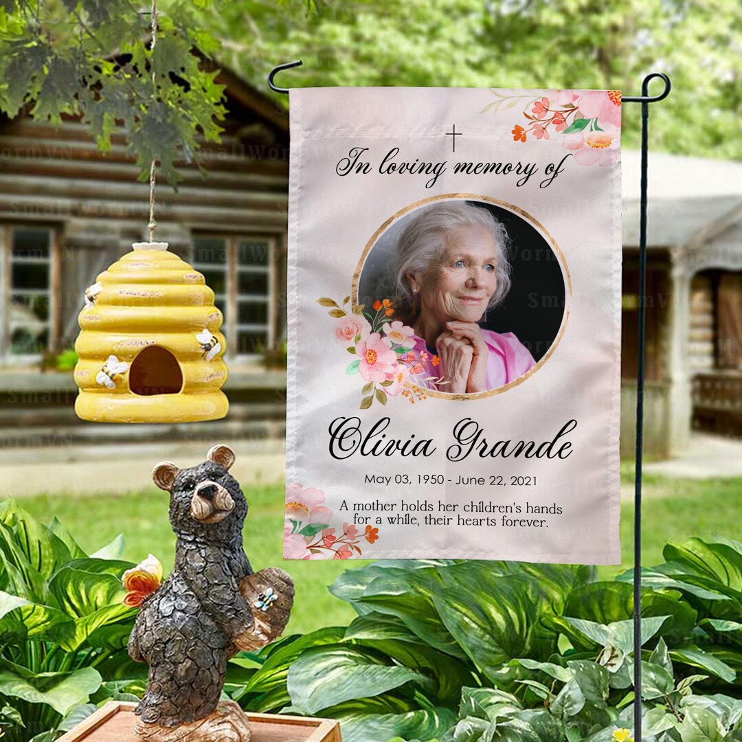 Christian Grandma Loss Flag, Custom Photo Cemetery Flag, Personalized ...