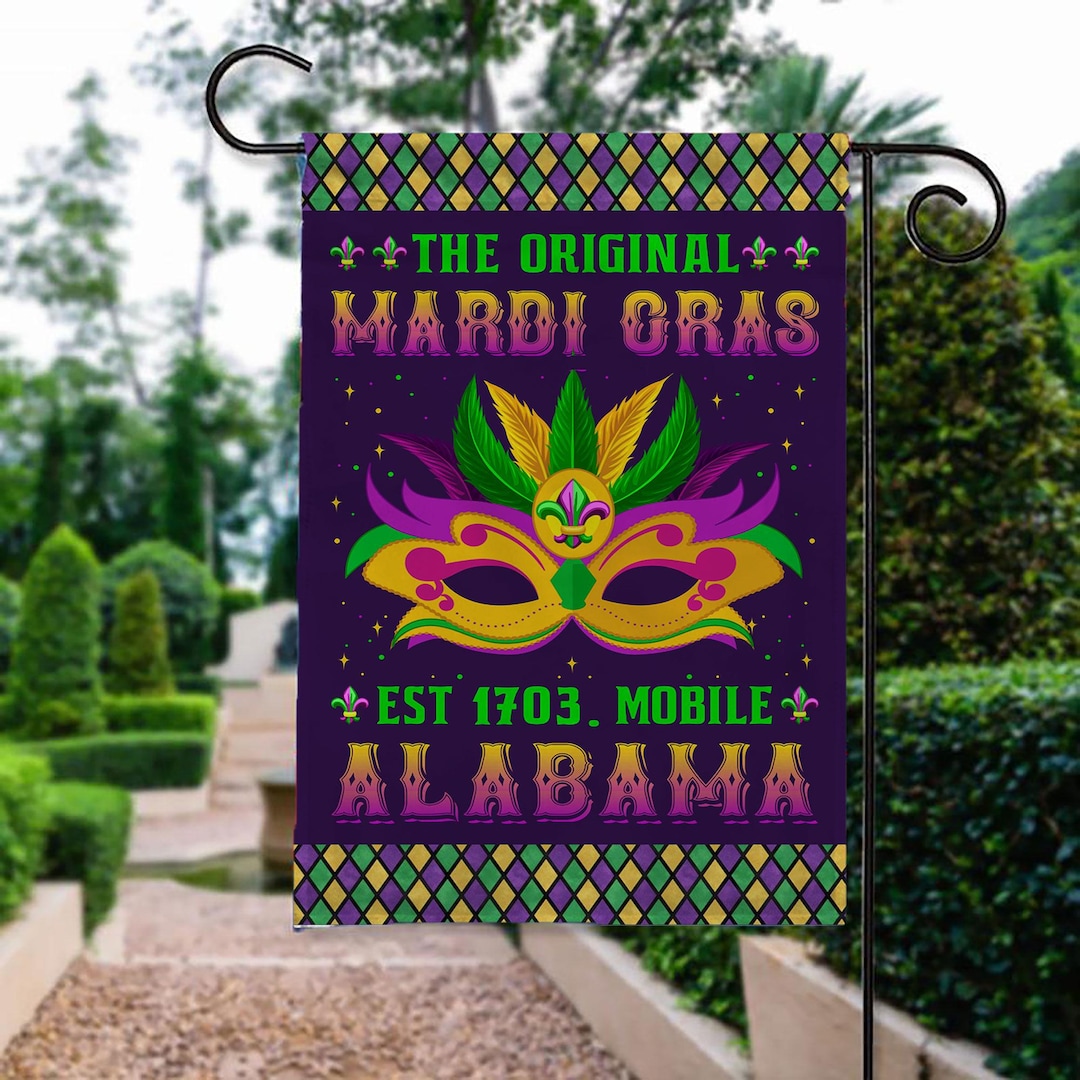 The Original Mardi Gras Mobile Alabama Flag, Mardi Gras Garden Flag ...