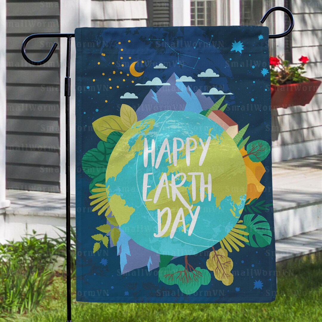 Happy Earth Day Flag, Save Our Planet Flag, Nature Lover's Flag, Planet ...