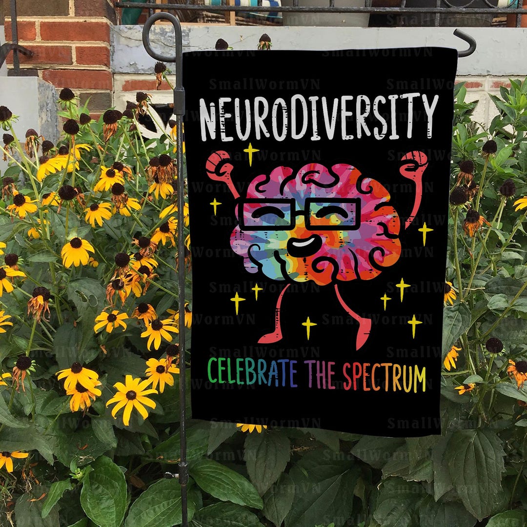 Neurodiversity Brain Autism Awareness Asd Adhd Flag, Autism Awareness ...
