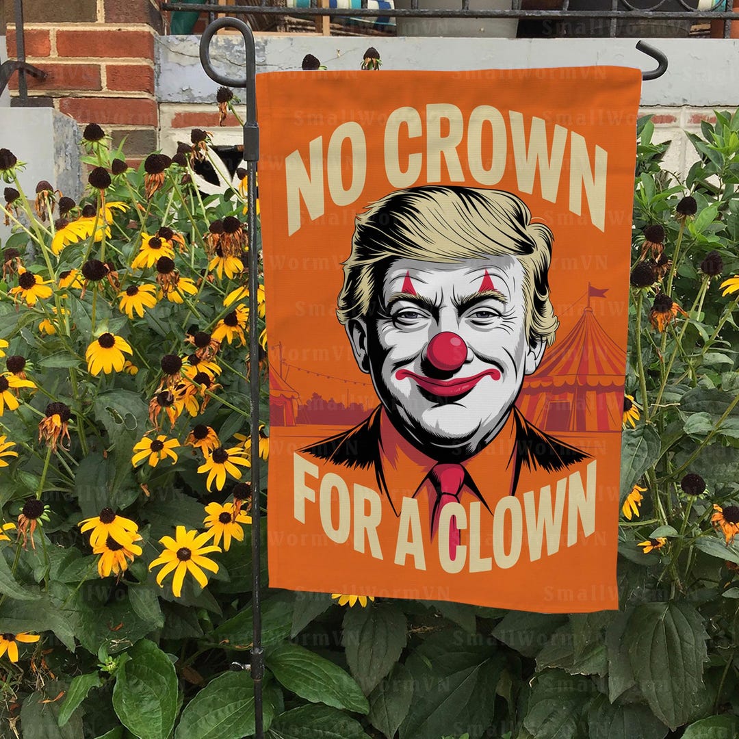 No Crown for A Clown Protest Flag, Subtle Political Banner, Protect Our ...