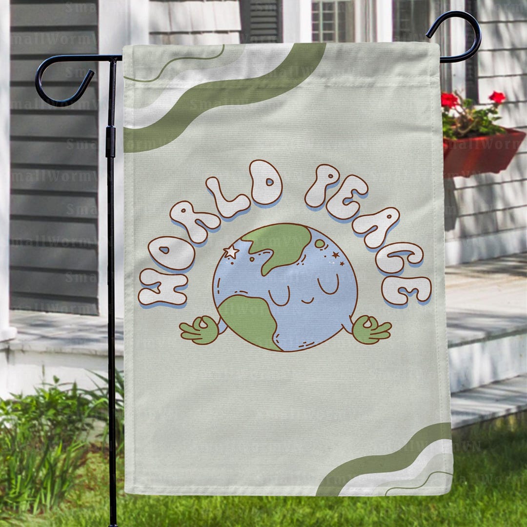 World Peace Earth Day Flag, Nature's Day Flag, Planet Protector Garden ...