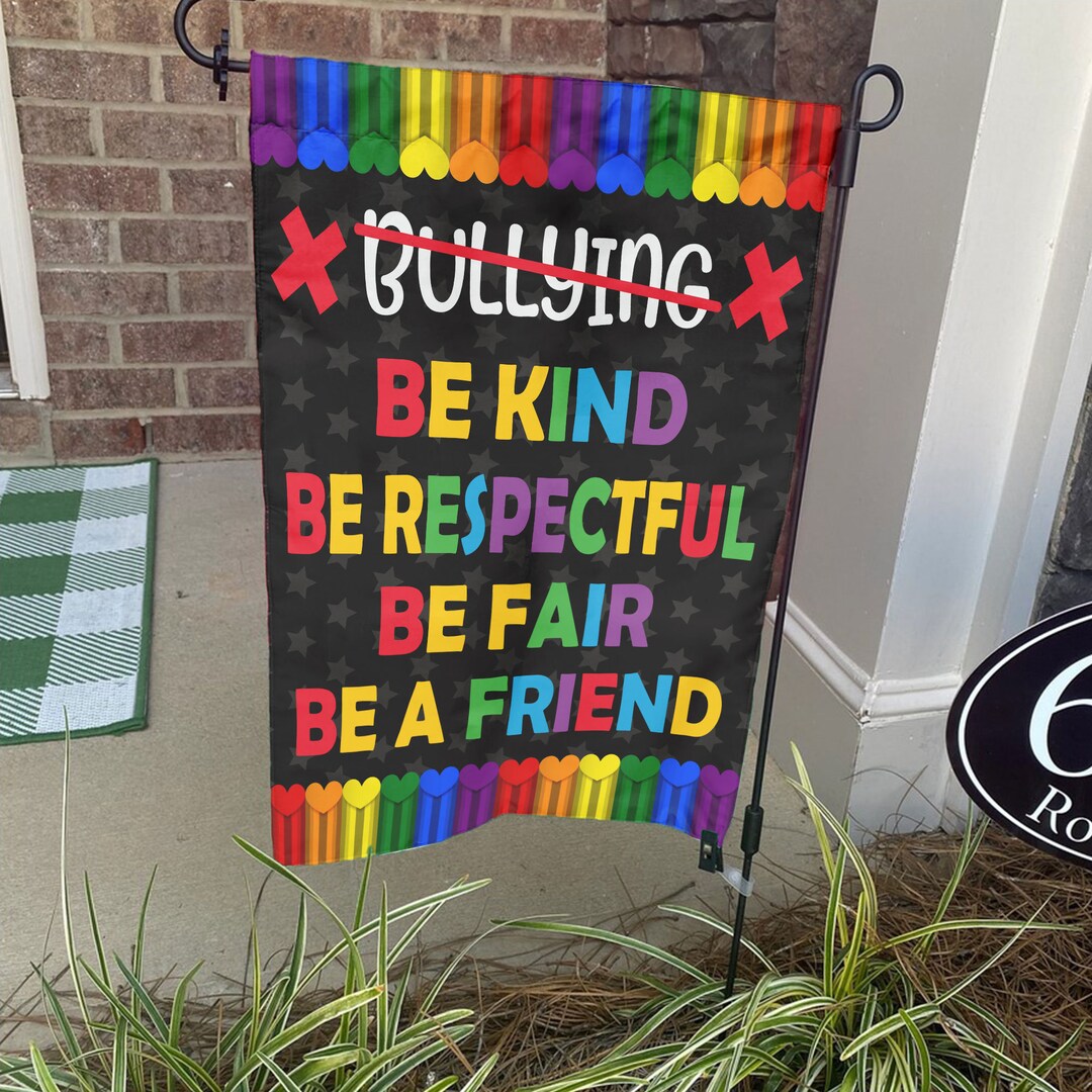 Be Kind Be Respectful Be Fair Be A Friend Flag, Progress Pride Flag ...