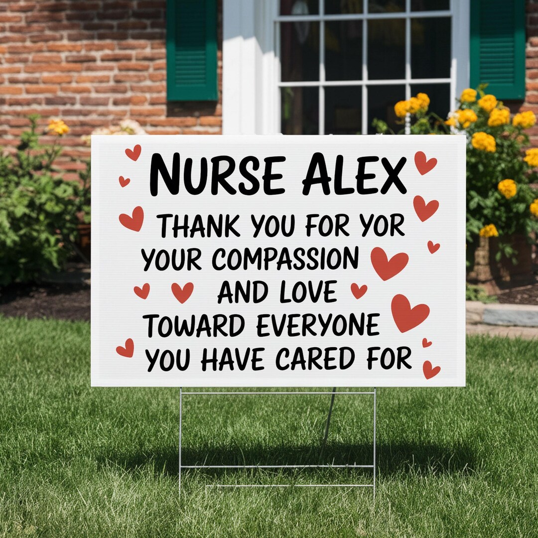 Nurse Alex Pretti Memorial Yard Sign, Thank You for Your Compassion and ...