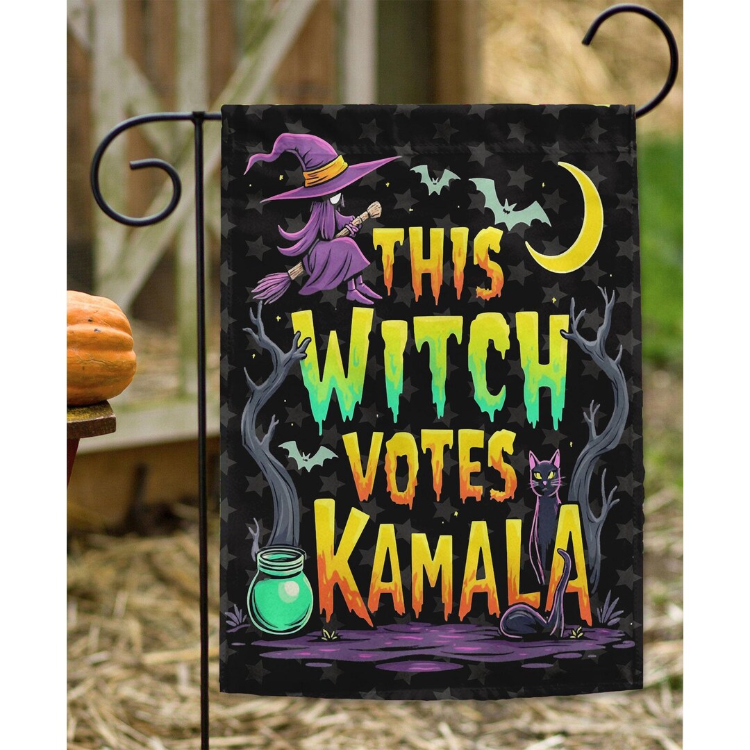 This Witch Votes Kamala Harris Halloween Flag, Hippie Halloween Garden ...