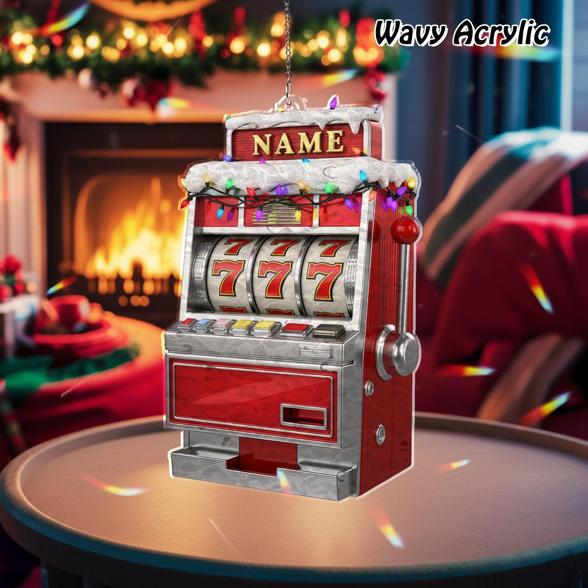Custom Slot Machine Ornament, Personalized Casino Lover Gift, Jackpot ...