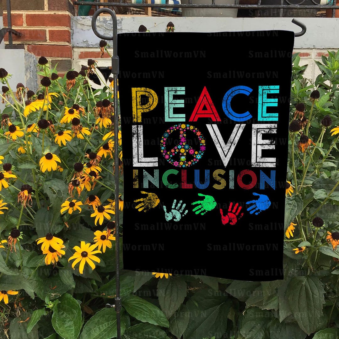 Peace Love Inclusion Equality Diversity Human Rights Vintage Flag, Pro ...