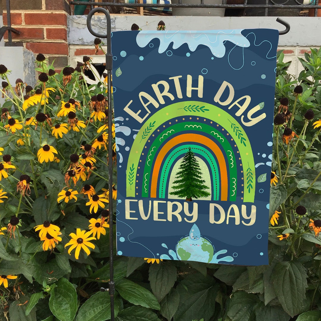 Earth Day Everyday House Flag, Awareness Planet Animal Garden Flag ...