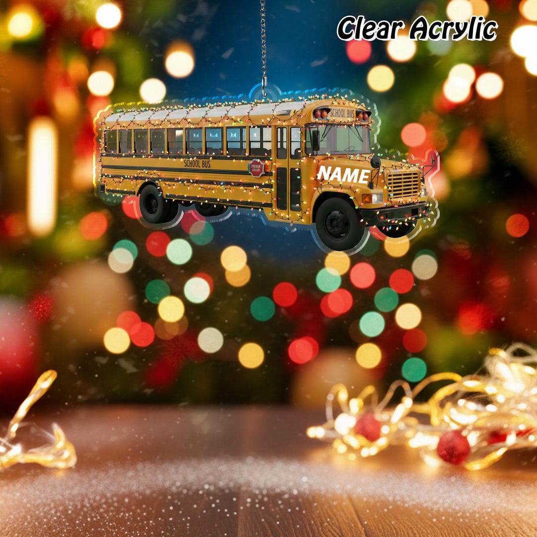 Personalized School Bus Christmas Ornament, Custom Bus Driver Gift ...