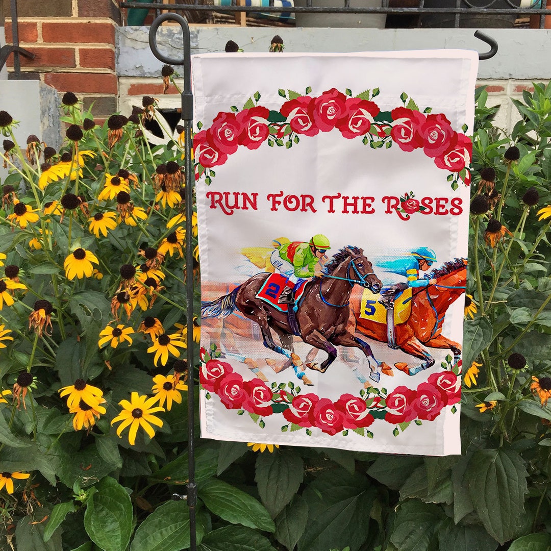 Horse Racing Garden Flag, Horse Racing Outdoor Decor, KY Derby Flag ...